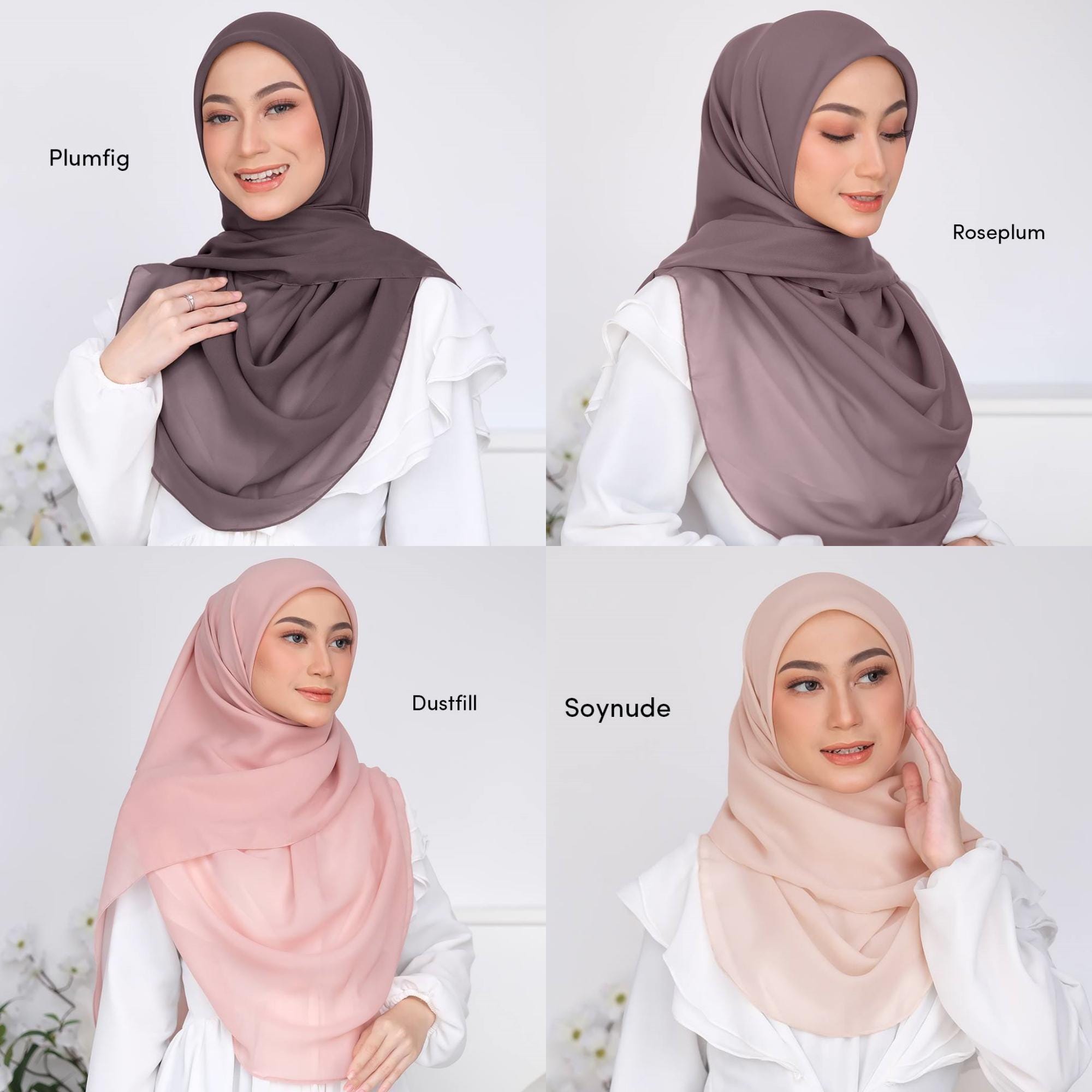 RUMI Scarf With Rounded Corners, Large Square Hijab Scarf, Lightweight ...