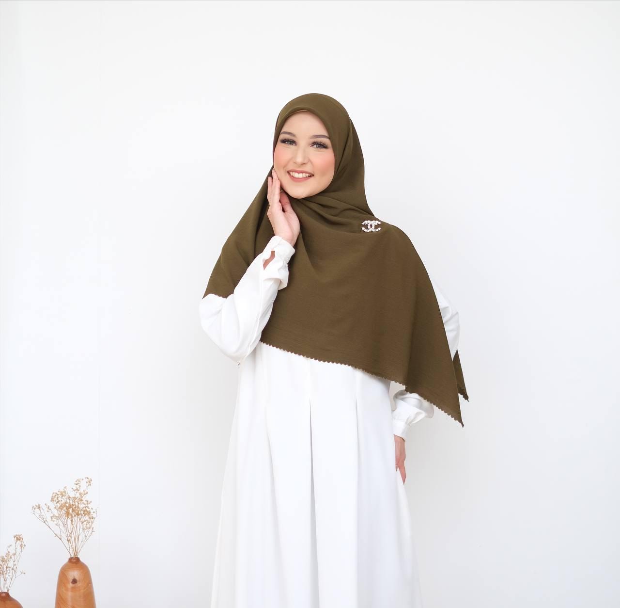 HANA Scarf, 22 Colors Extra Large Premium Diamond Crepe Square Hijab ...