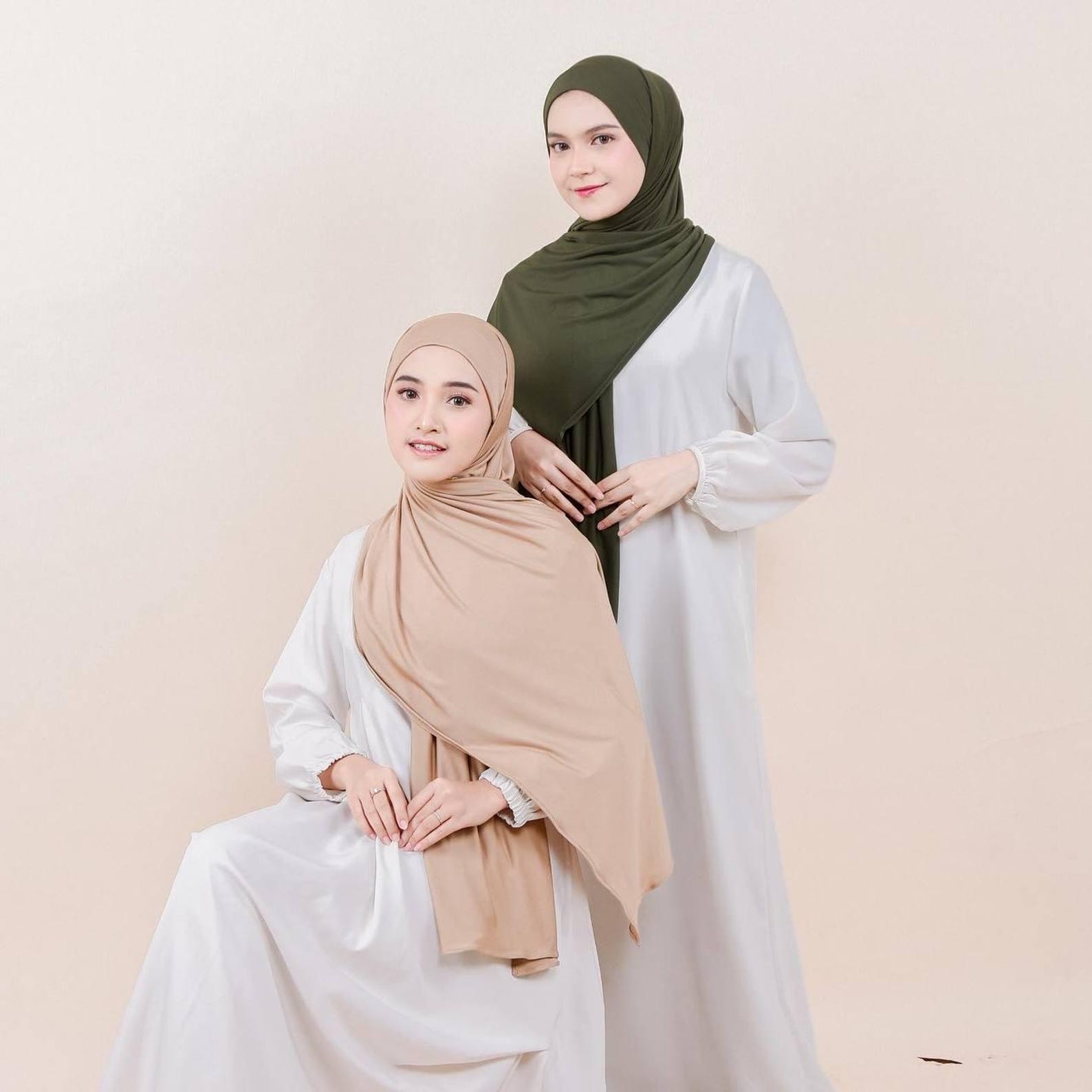 NAJLAA Semi-instant Hijab Scarf With Back Ties, 12 Colors Jersey Hijab ...
