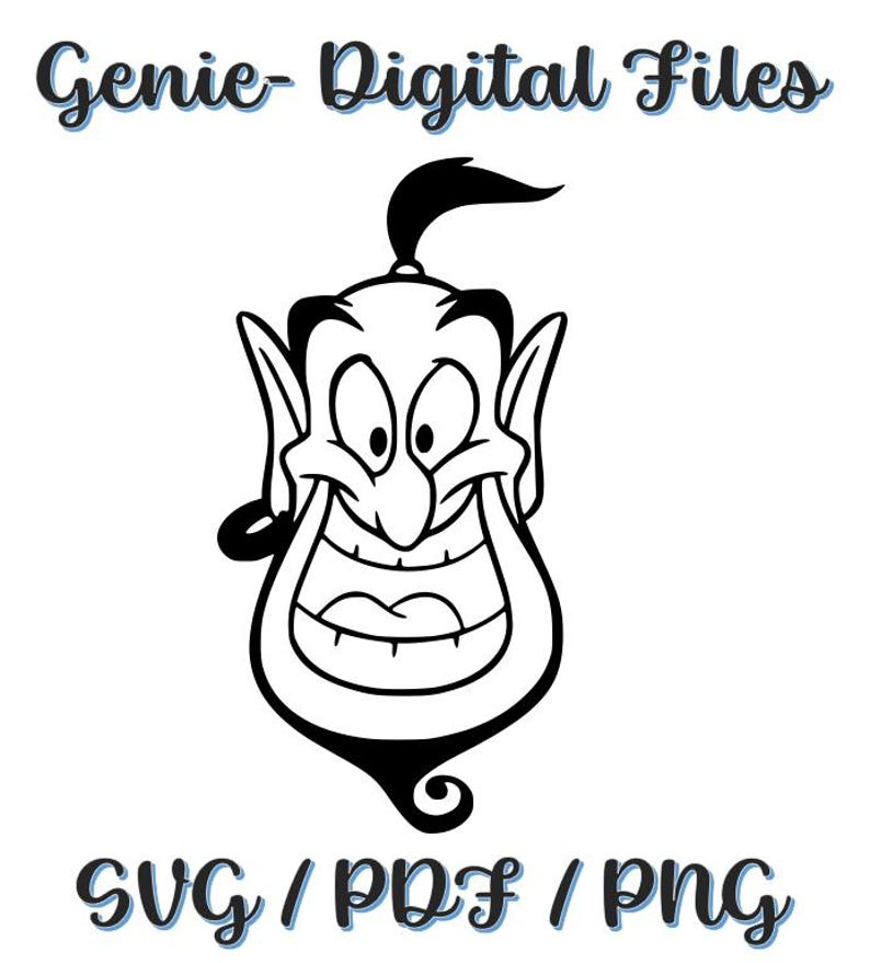 Genie aladdin Digital Files SVG/PDF/PNG - Etsy