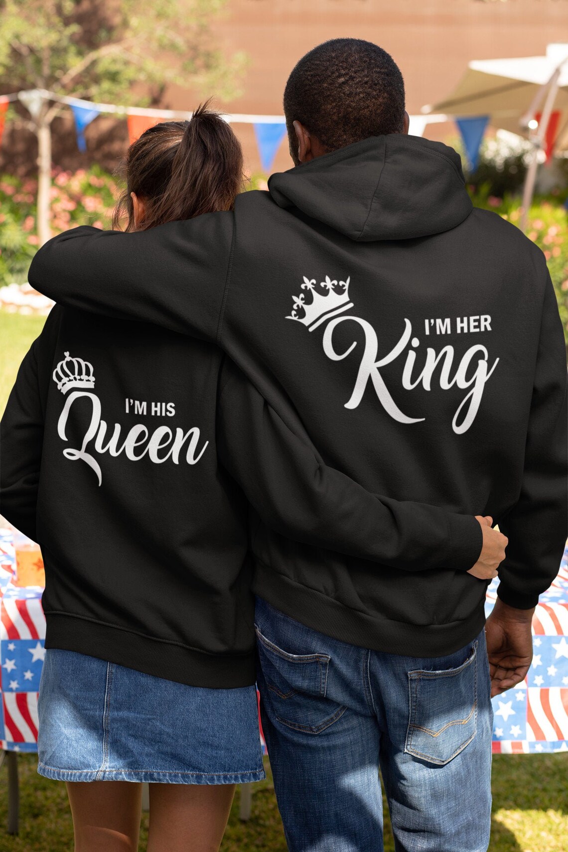 Her King And His Queen Couple Hoodie Set Etsy