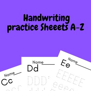 Simple Handwriting Practice Sheet - Etsy