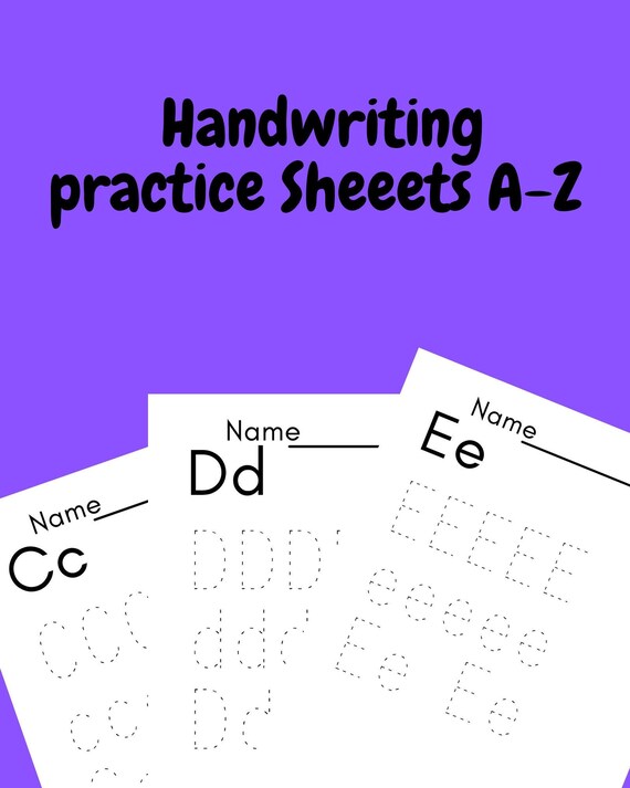 Simple Handwriting Practice Sheet | Etsy