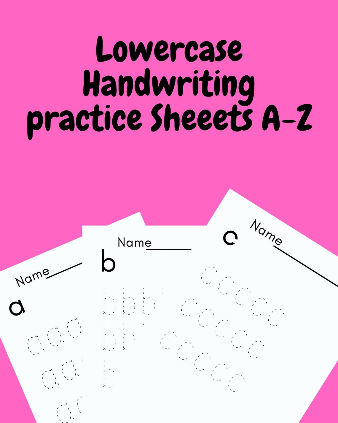 Simple Lowercase Practice Sheets - Etsy
