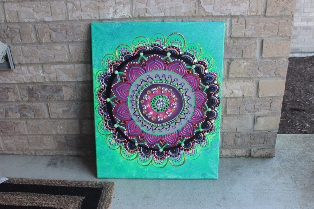 3d Puffy Painted Pink/purple Mandala - Etsy