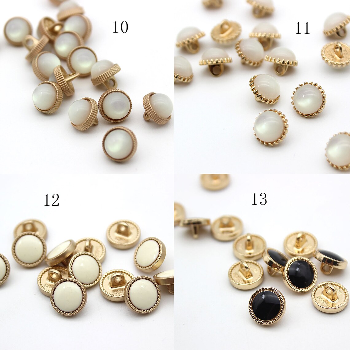 10PCS pearl buttons metal buttons pearl buttons round | Etsy