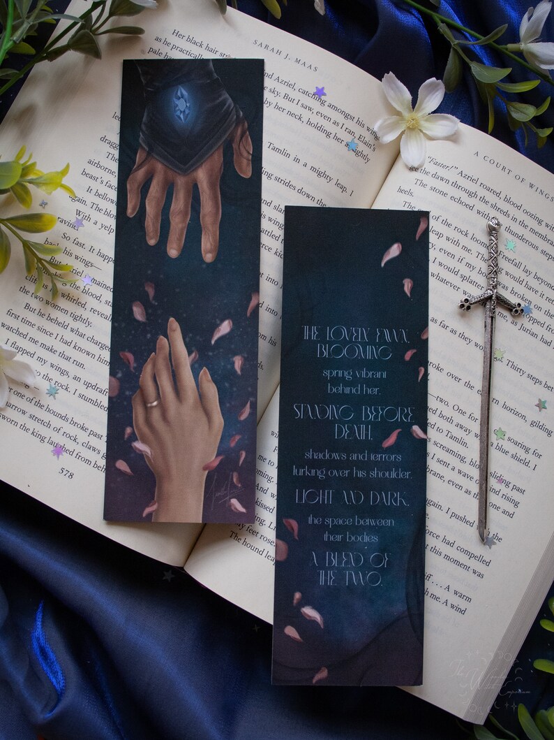 The Elriel Bookmark | ACOTAR Art - Sarah J Maas | Azriel and Elain - Etsy