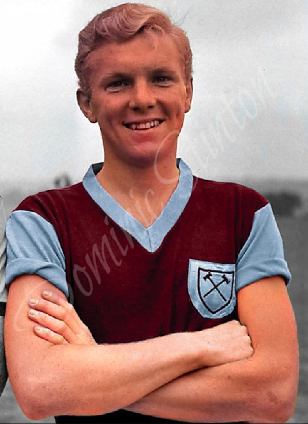 Bobby Moore 1958 Colorized Print Wall Art, Football Print, West Ham ...