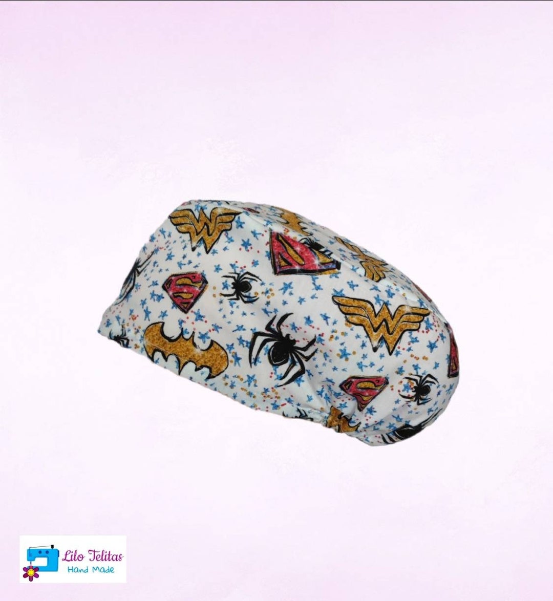 Heroes Surgical Cap, Hospital Hat With Buttons, Long Hair Sanitary Cap ...