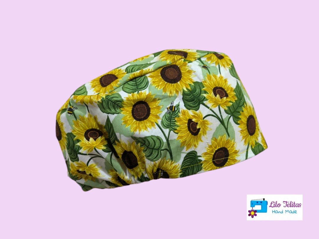 Sunflowers Sanitary Cap, Long Hair Nurse Surgical Cap, Operating Room ...