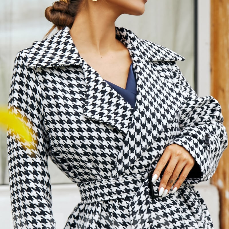 Houndstooth Coat - Etsy