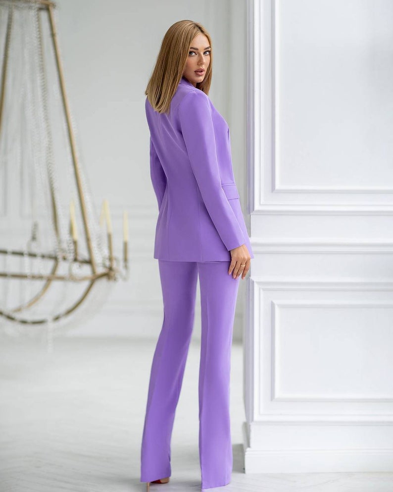 Purple Formal Pants Suit for Business Women Tall Women - Etsy
