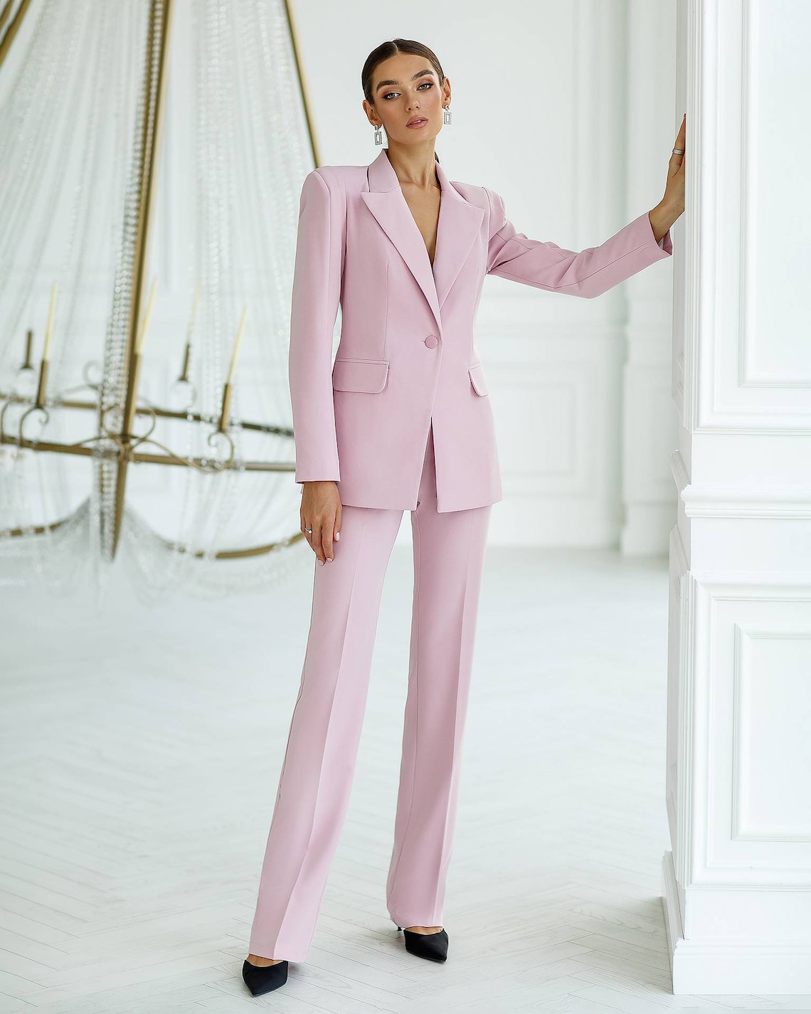 Light Pink Pantsuit for Women Pink Formal Pantsuit for - Etsy