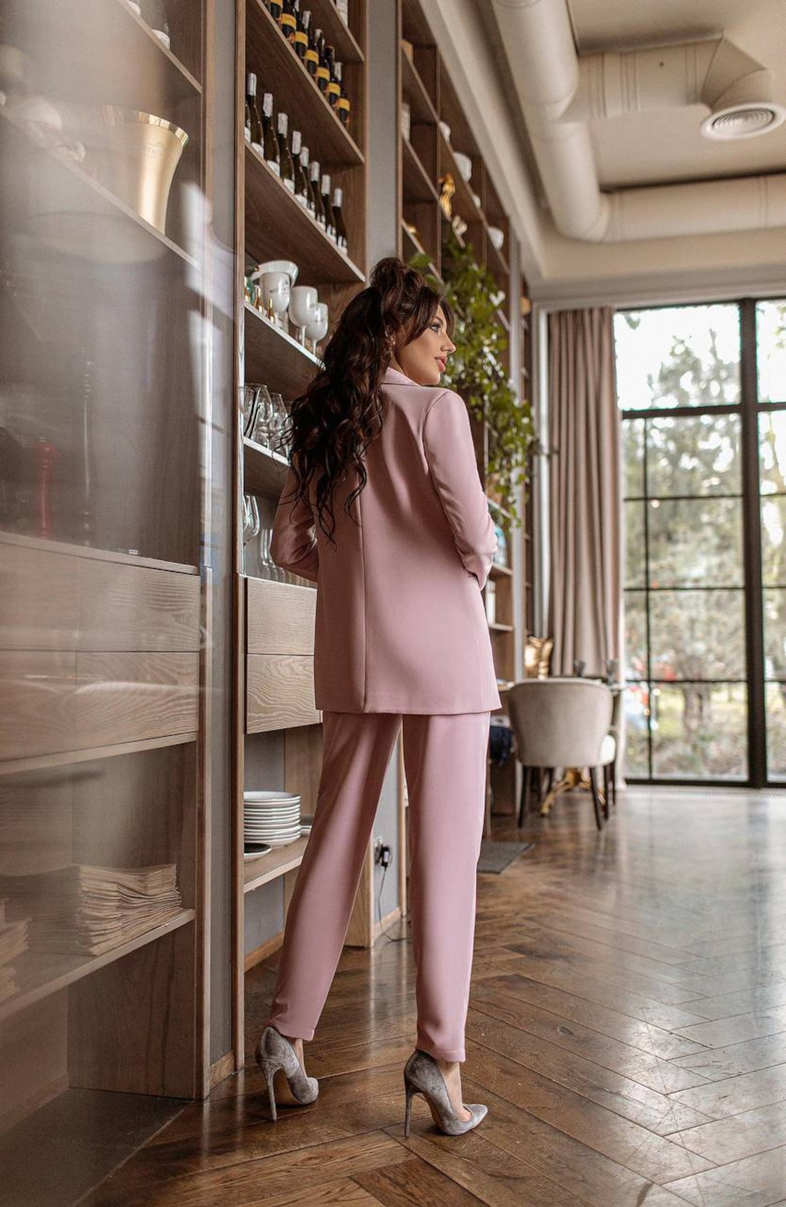 Light Pink Pant Suit for Women Pink Pant Suit Set for Women - Etsy
