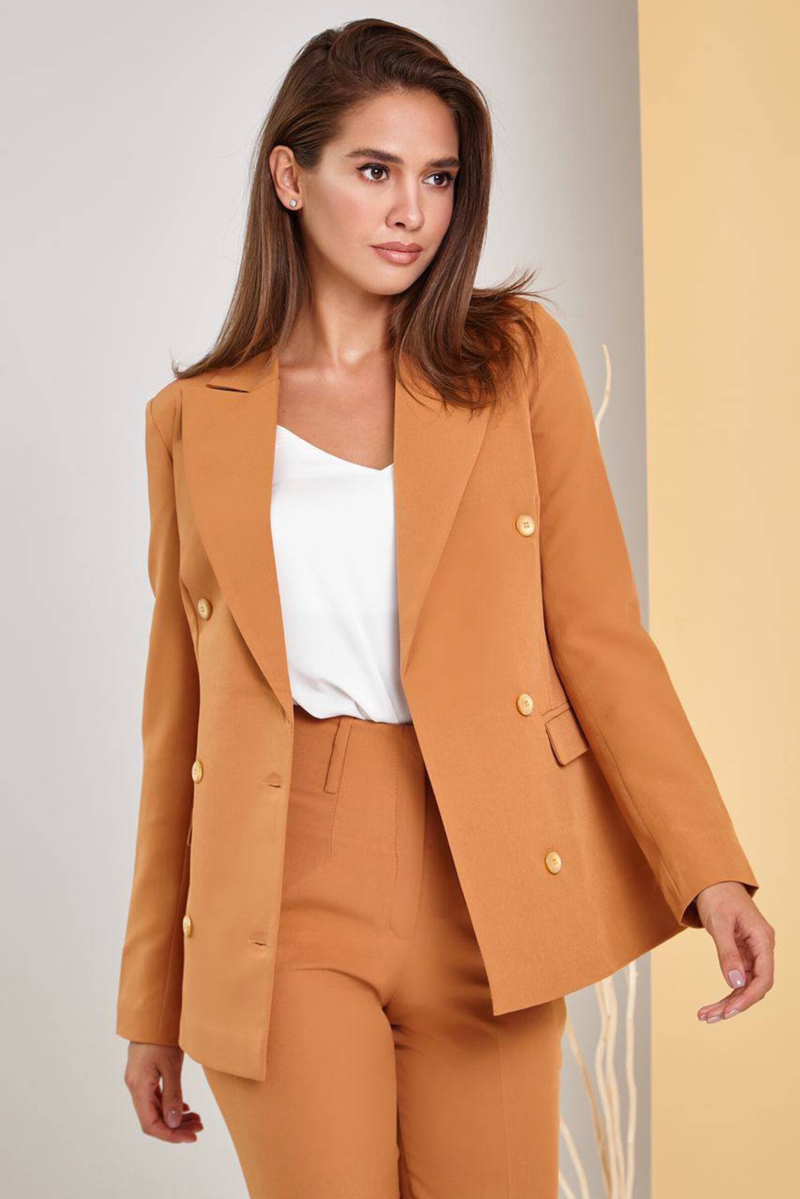 Caramel Color Womens Suit Formal Pantsuit for Women Formal - Etsy