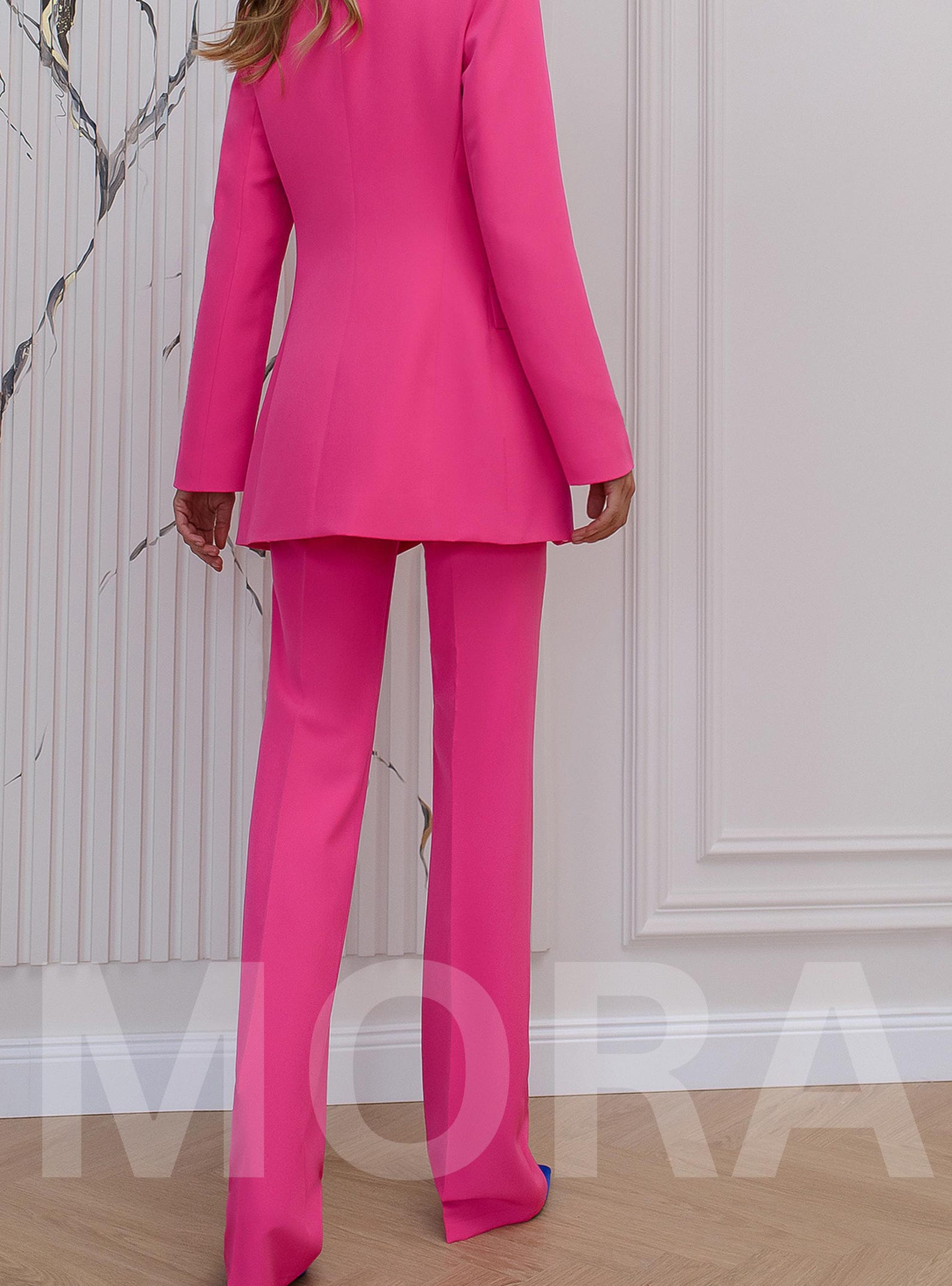 Hot Pink Formal Pantsuit for Women, Business Women Suit With Vest, Pink ...