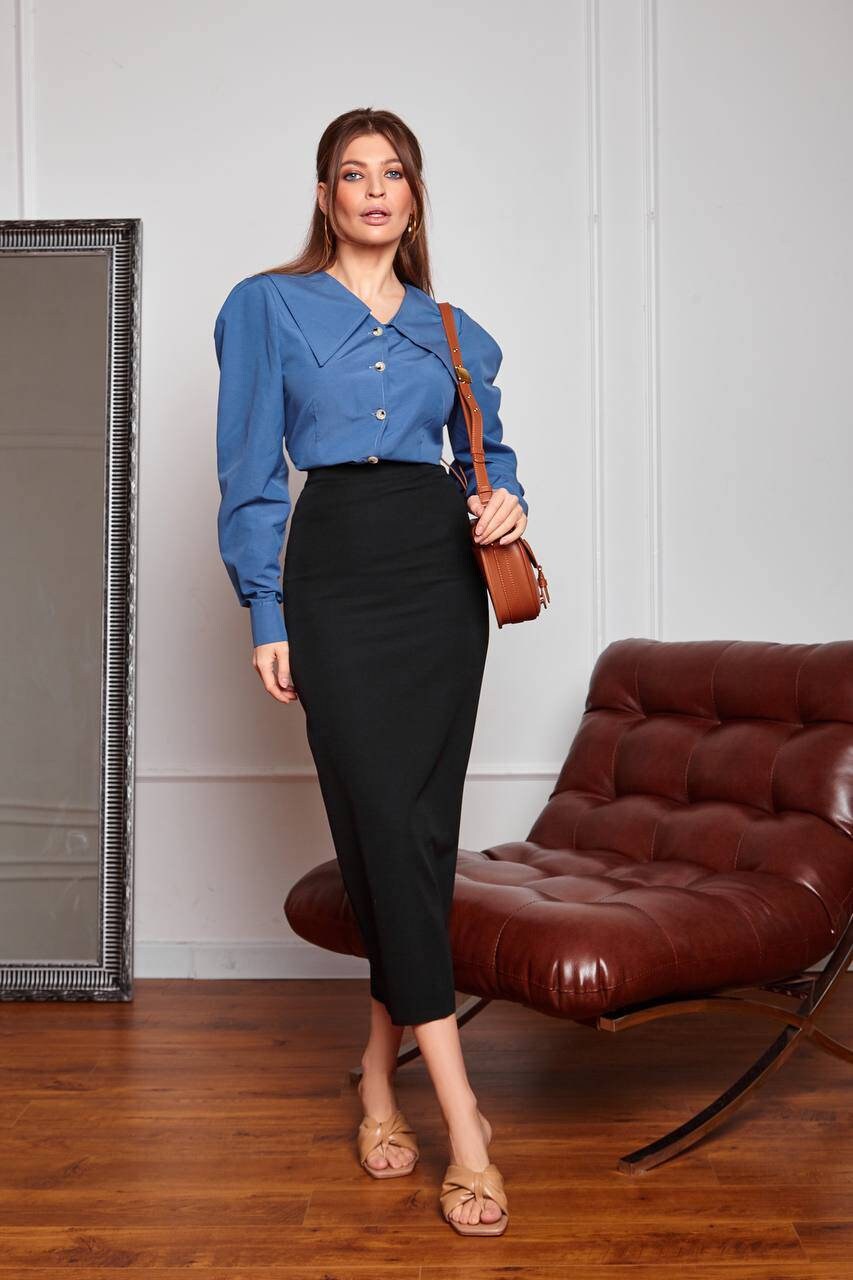 Puff Sleeve Blouse Retro Style Blouse Collared Blouse for | Etsy