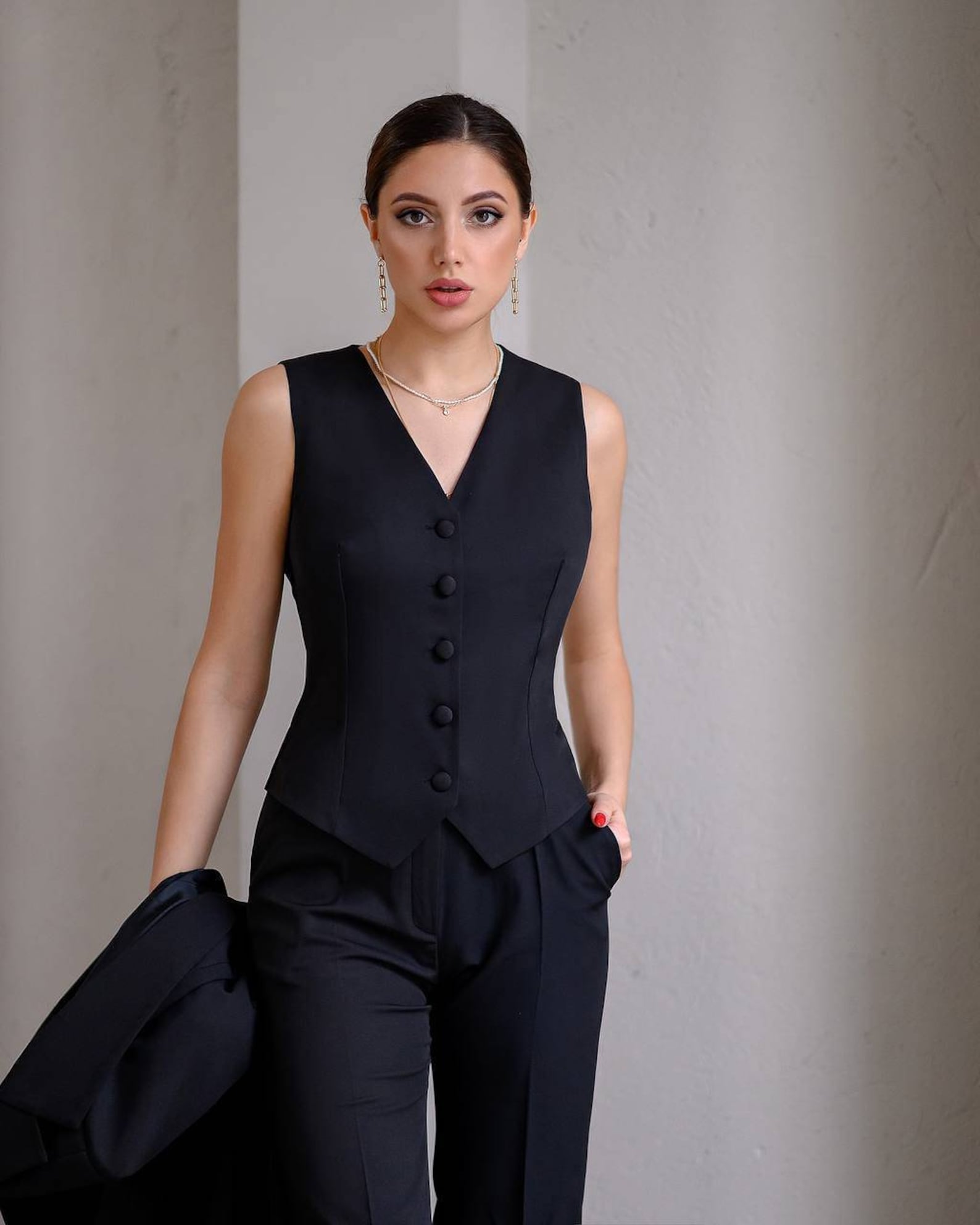 Black Formal Pantsuit for Women Black Formal Pants Suit Set - Etsy