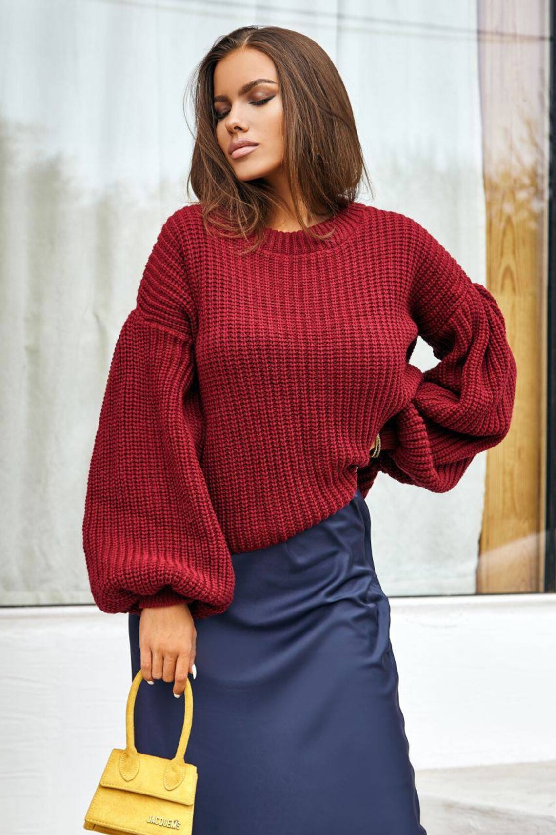 Knit Pullover Sweater for Women with Dropped Shoulders Chunky | Etsy