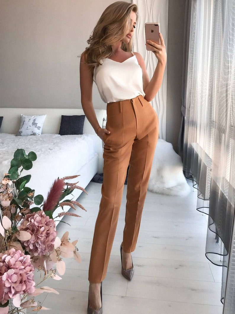 Caramel Color Womens Suit Formal Pantsuit for Women Formal - Etsy
