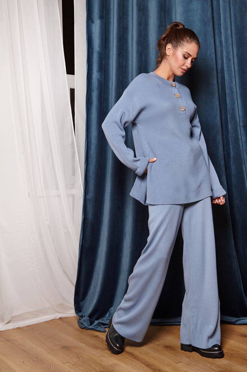 Wool Knit Pants for Women Knit Pants Set Wide Leg Knit - Etsy