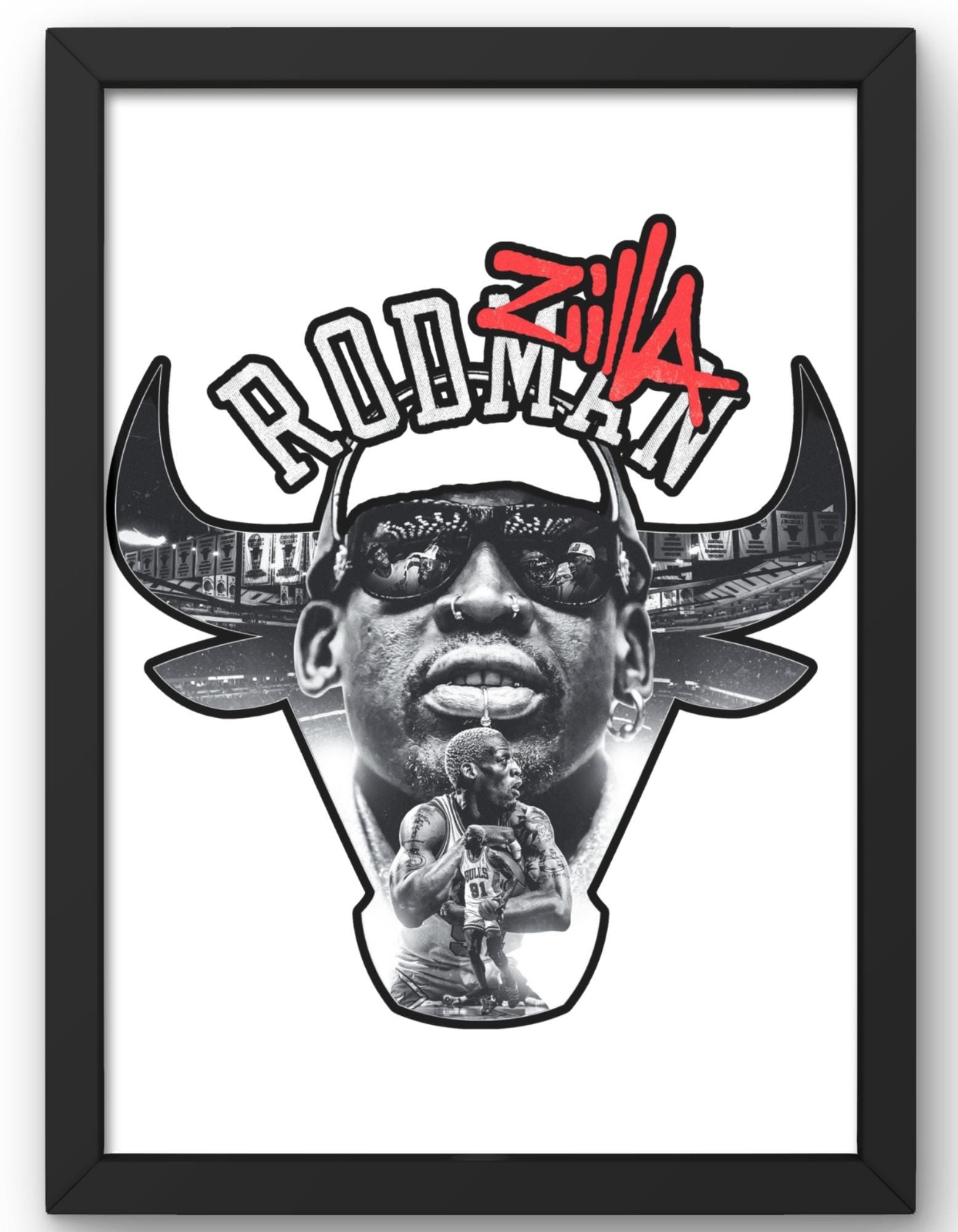 Dennis Rodman 'rodzilla' PNG High-quality Digital Download 5000 X 5479 ...