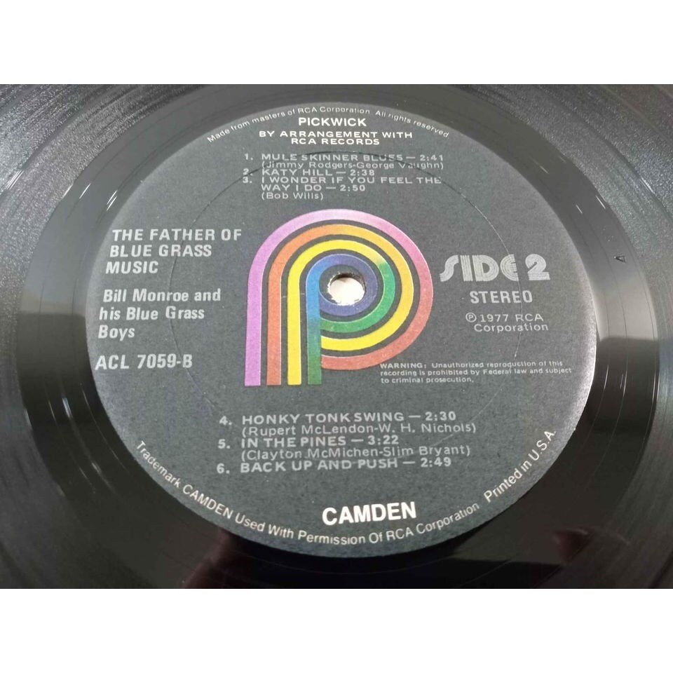 1977 Bill Monroe Bluegrass Music Vinyl Album - Etsy