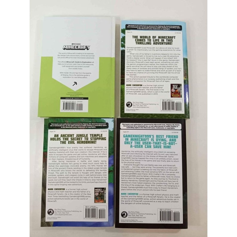 Lot of 5 Minecraft Books, Guide, Encyclopedia, Novels - Etsy