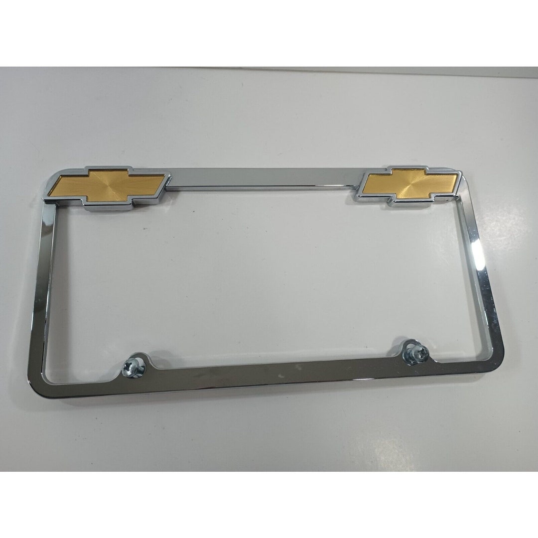 Chevrolet Gold Bowtie Logo Chrome Metal License Plate Frame - Etsy