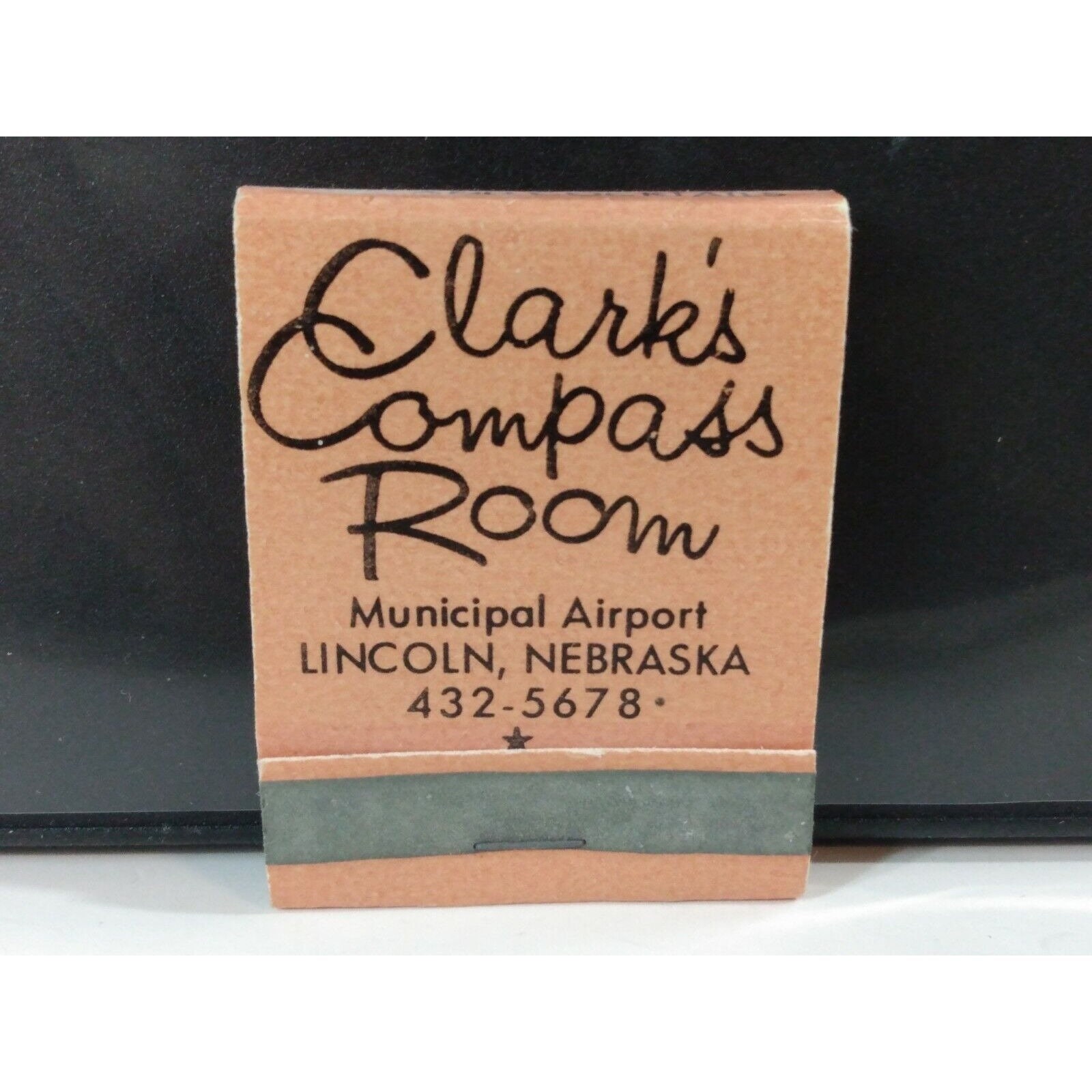 Vintage Clark's Compass Room Matchbook Unstruck Airport Lincoln ...