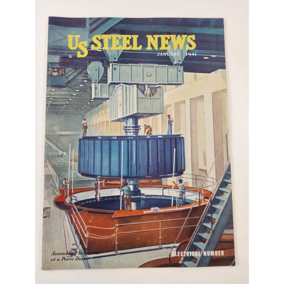 1941 US Steel News Magazine Jan. Electrical Power Dam - Etsy