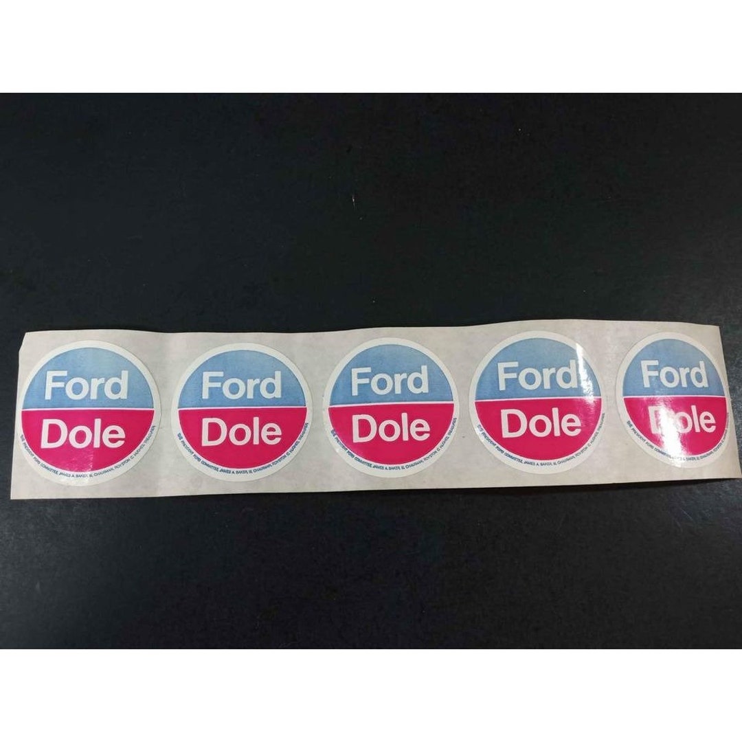 Lot of 5 1976 FORD/DOLE Presidential Campaign Stickers Republican ...