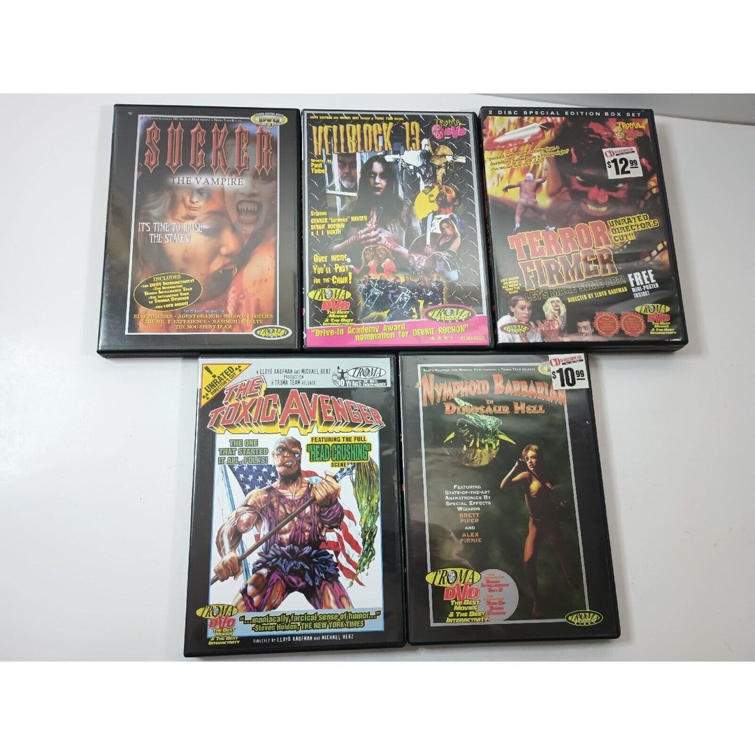TROMA Horror/gore 5 DVD Lot Toxic Avenger Nymphoid Barbarian - Etsy