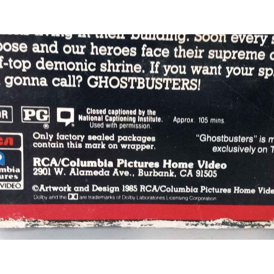 Ghostbusters 1985 VHS Original Side Loader Sleeve - Etsy