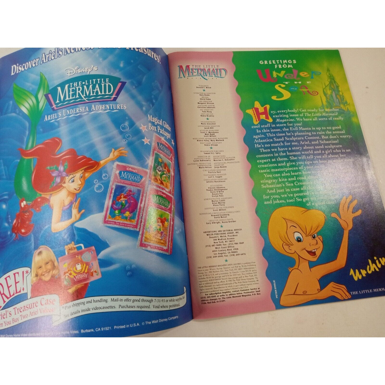 Vintage DISNEY LITTLE MERMAID Magazine Summer 1993 Edition - Etsy