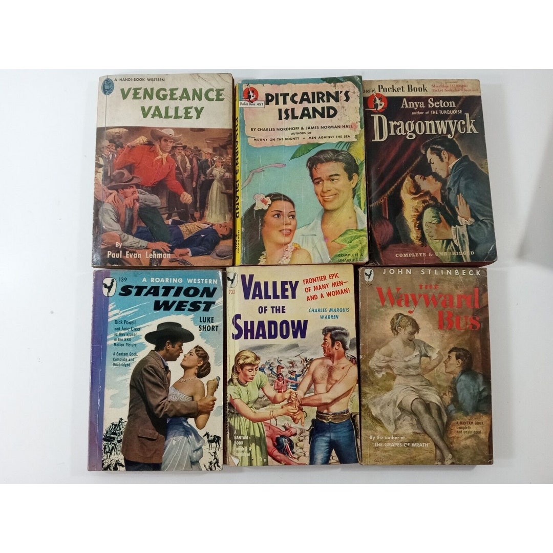 Lot of 6 Mid Century Pulp Paperbacks Sleaze/romance/adventure/western ...