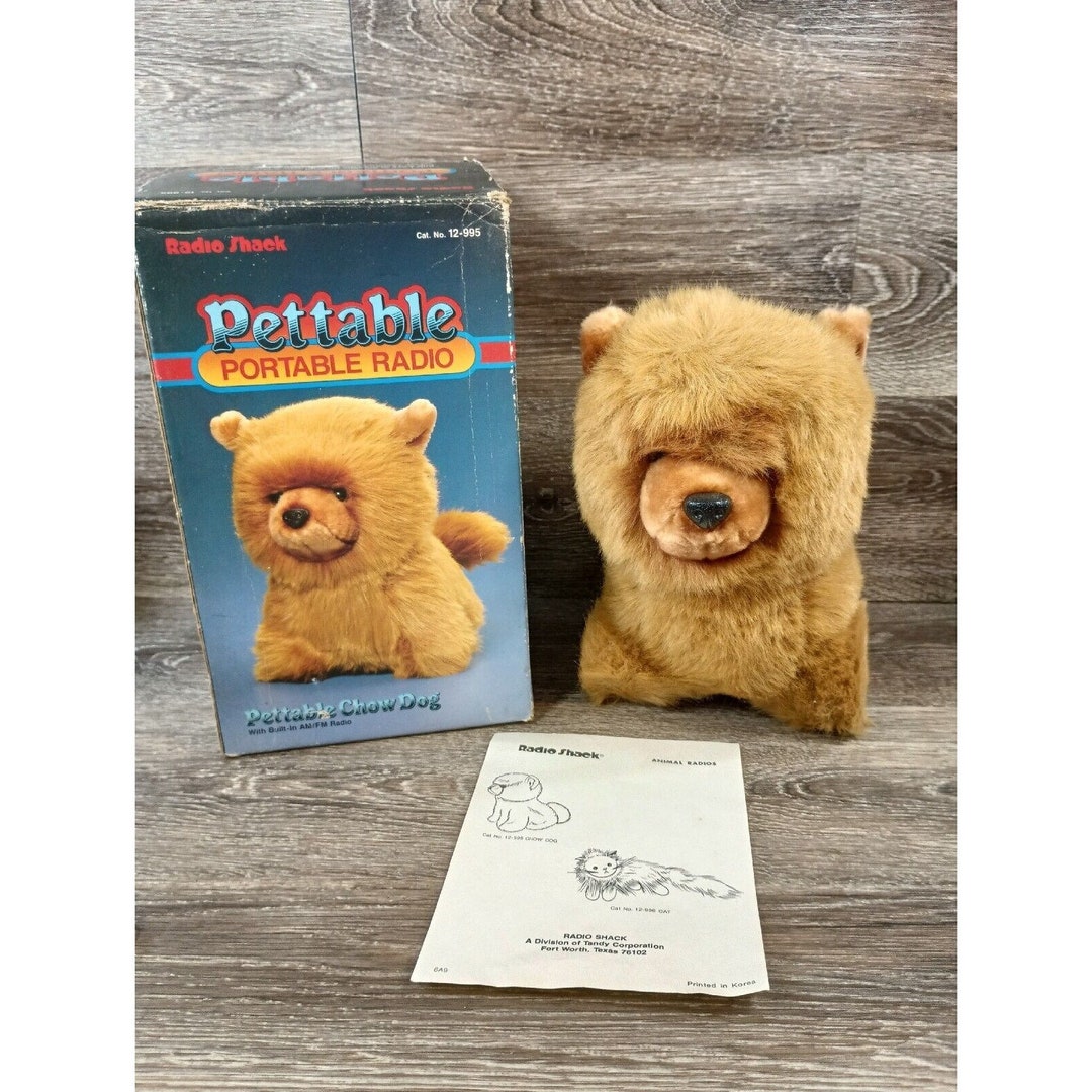 Vintage 1980's Radio Shack Stuffed Chow Dog With Radio Pettable ...