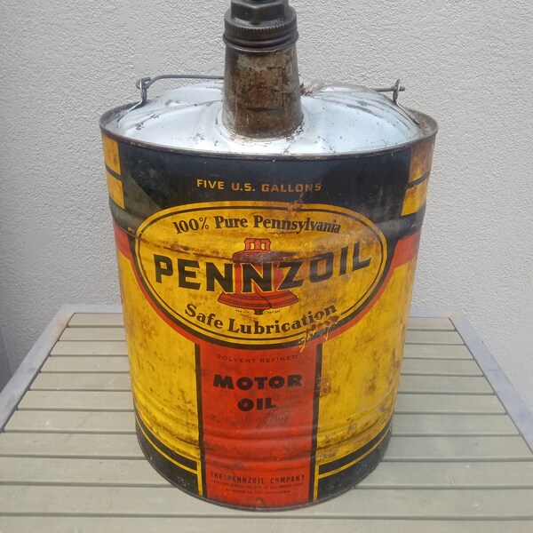 Vintage 5 Gallon Oil Can - Etsy