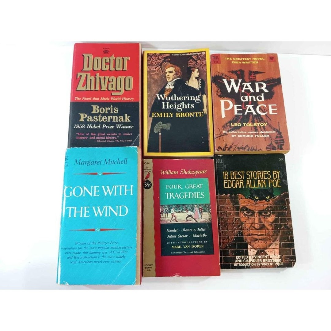 Classic Book Titles Lot of 6 Gone With the Wind Edgar Allen - Etsy