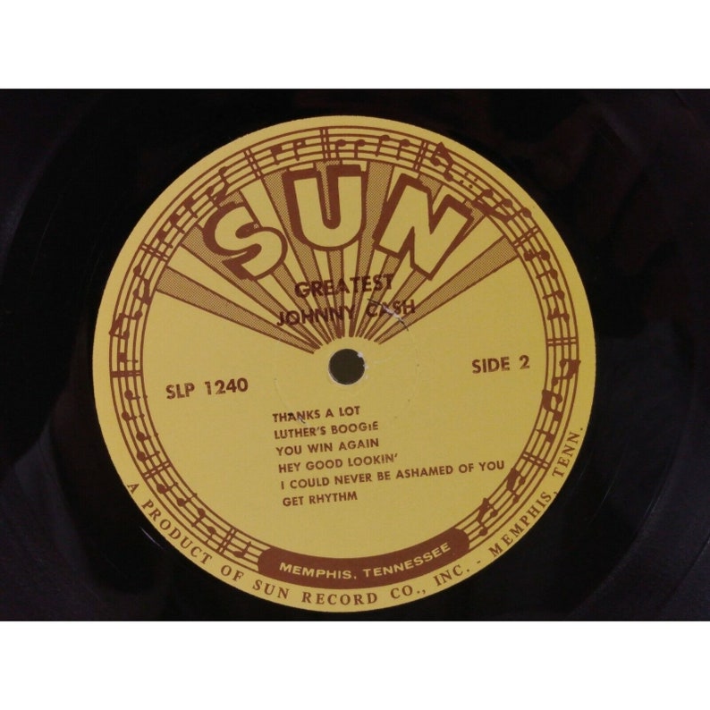 Johnny Cash Sun Records greatest Vinyl LP Album SLP1240 Record Only - Etsy