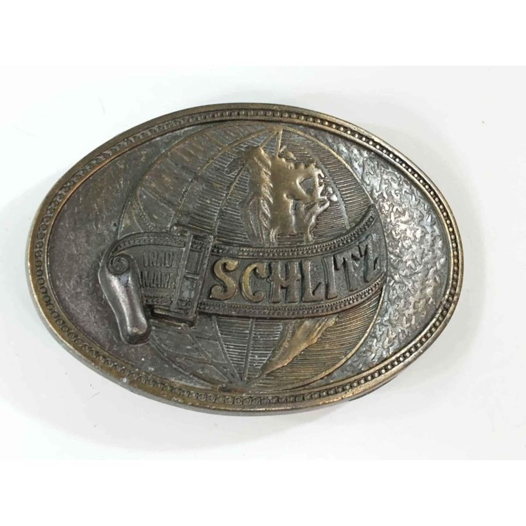 Vintage SCHLITZ Beer Belt Buckle - Etsy