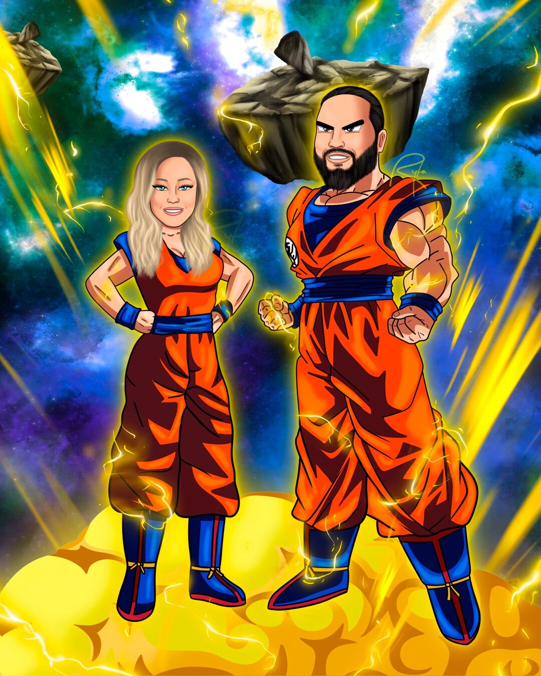 Dragon Ball Z Portrait -father's Day Gift -anime Commission -husband ...