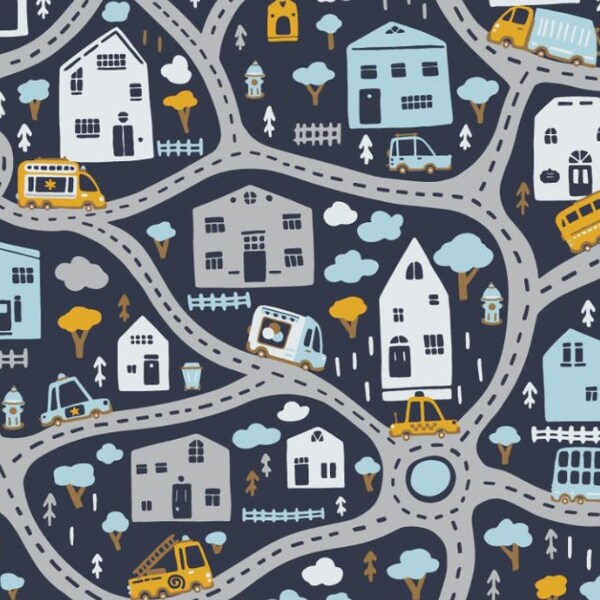 Road Map Fabric - Etsy