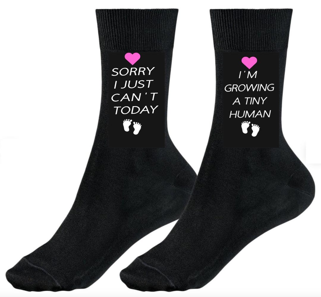 Sorry I Can't Today I'm Growing A Tiny Human Socks, New Mum Gift ...