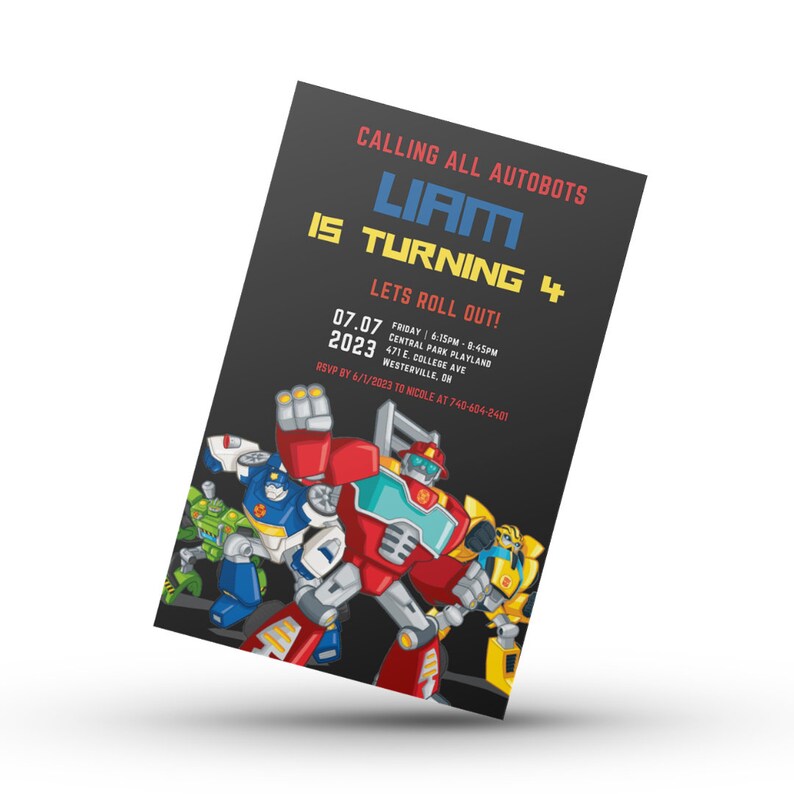 Autobots Transformers Birthday Invitation 5x7 - Etsy