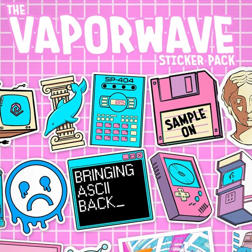 Vaporwave Vinyl Sticker Pack | Etsy