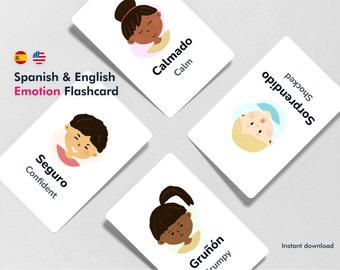 Spanish and English Feelings - Etsy