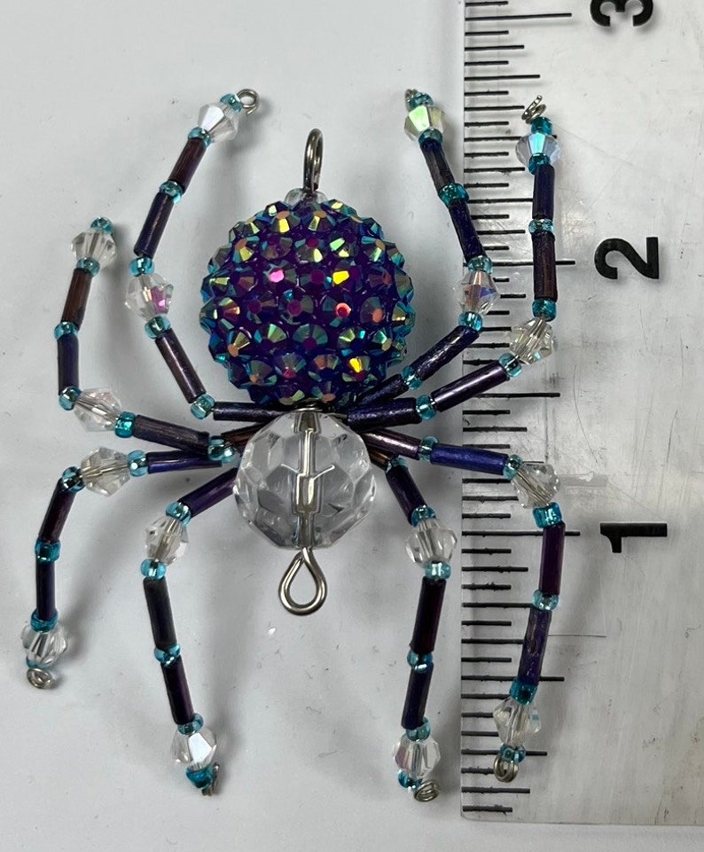 Purple/aqua Disco Ball Beaded Spiders - Etsy