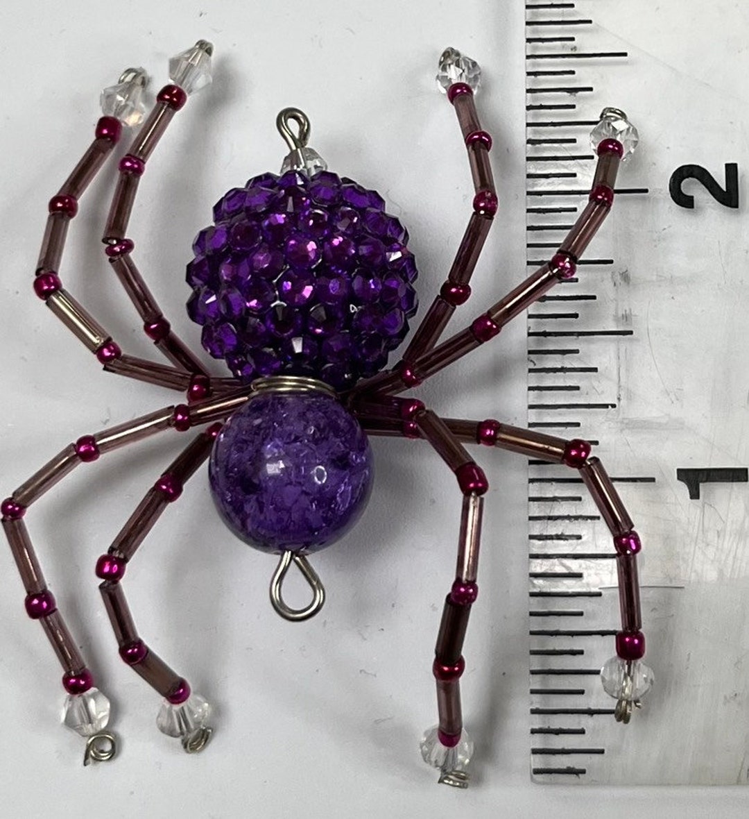 Purple Glitter Disco Ball Beaded Spiders - Etsy