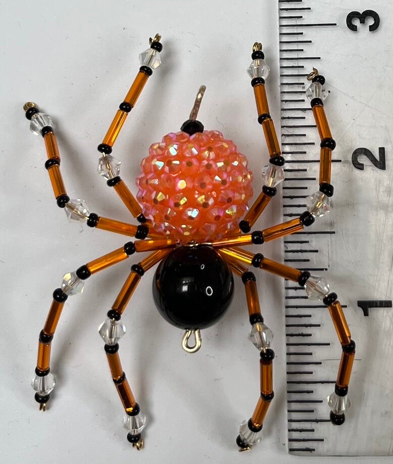 Orange Disco Ball Beaded Spiders - Etsy
